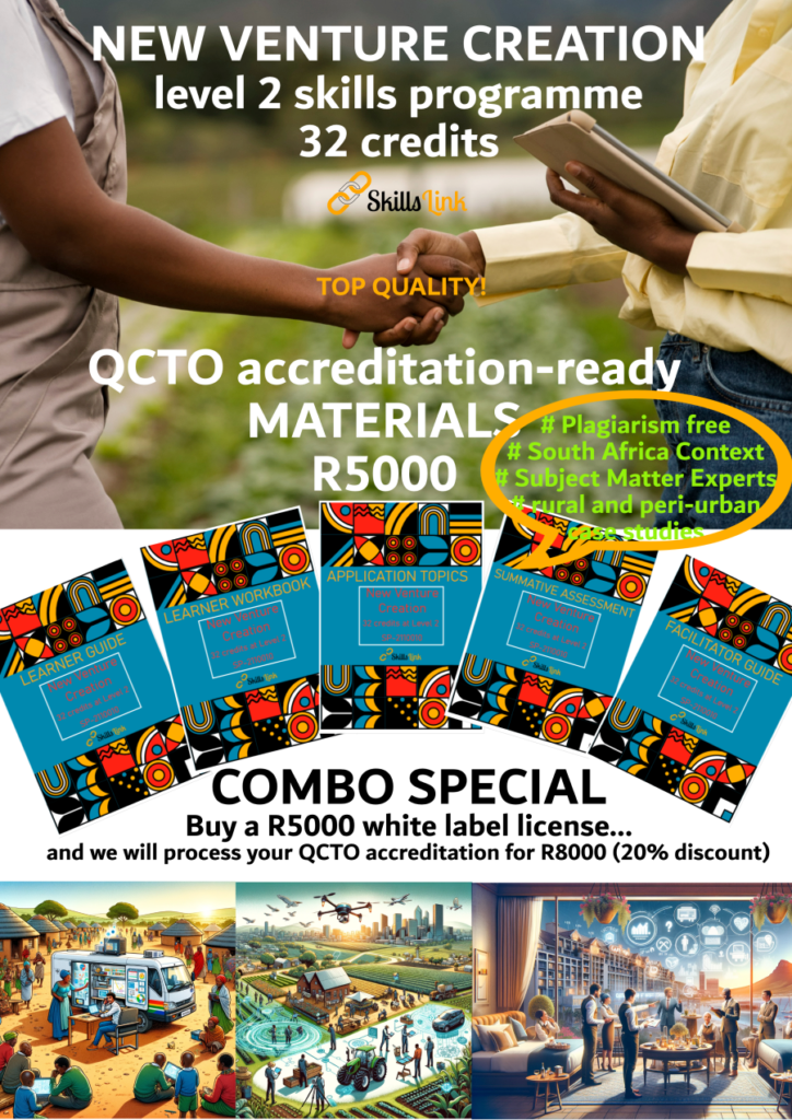 New Venture Creation (32 credits at Level 2) – QCTO Accreditation-Ready ...